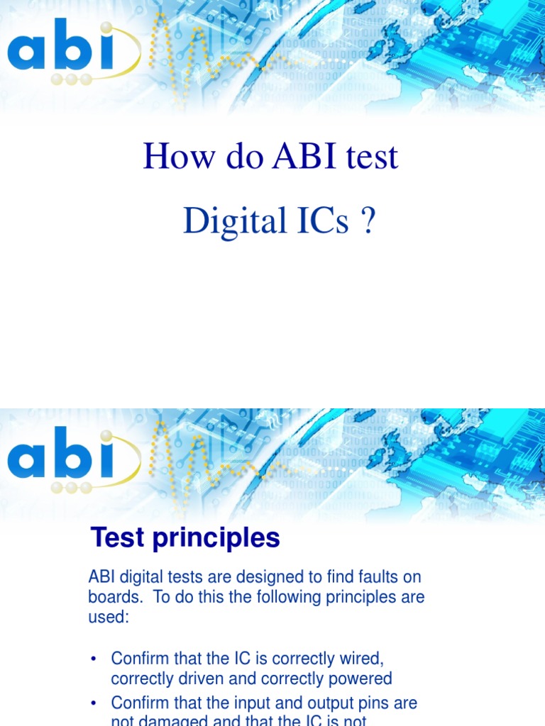 How Do Abi Test: Digital Ics ? | PDF | Electronics | Computing