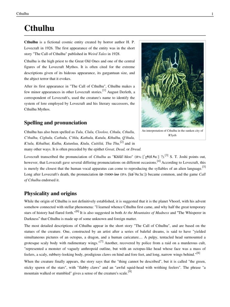 Cthulhu | PDF | Cthulhu | Cthulhu Mythos