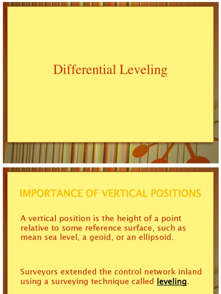 4 Differential Leveling | PDF | Elevation | Surveying