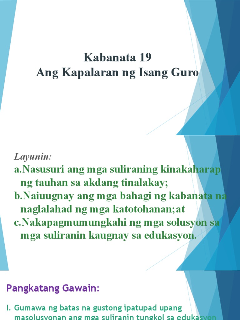 Kabanata 19 Layunin at 6. Aplikasyon | PDF