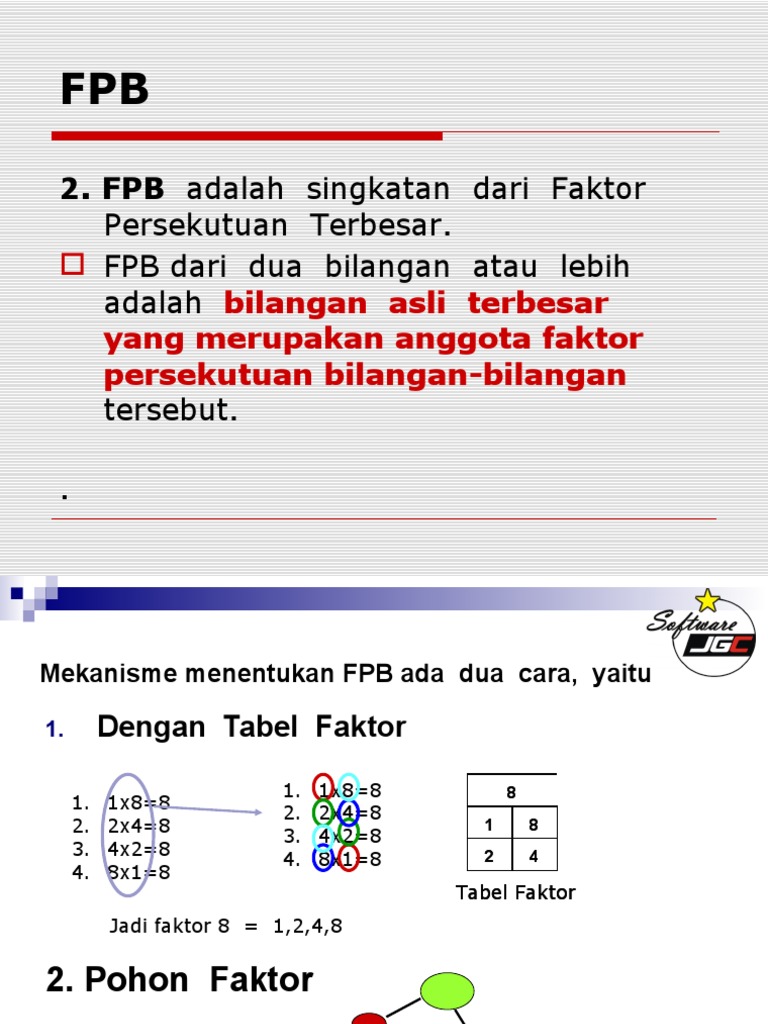 Pengertian dan Cara Menentukan FPB | PDF