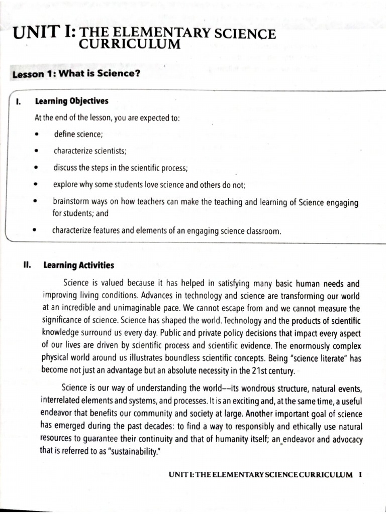 The Elementary Science Curriculum | PDF