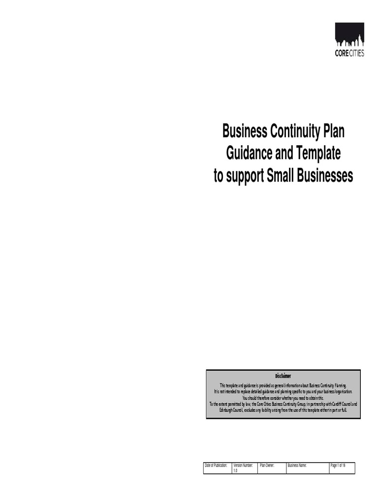 Business Continuity Plan Template For SME S FINAL | PDF | Insurance | Flood