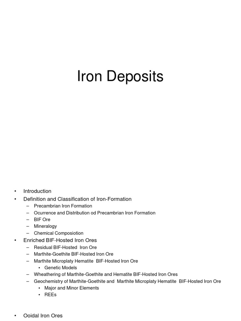 Iron Deposits (DIAPOSITIVAS) | PDF | Iron | Nature