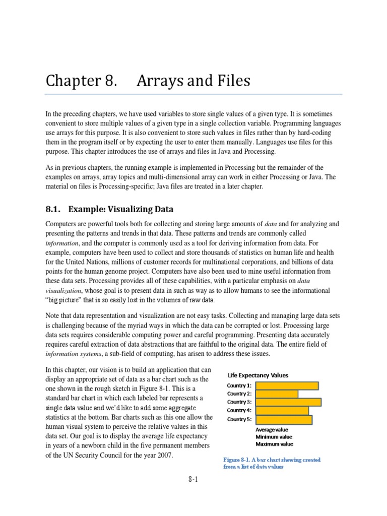 Chapter 8. Arrays and Files: 8.1. Example: Visualizing Data | PDF ... Chapter 8. Arrays and Files: 8.1. Example: Visualizing Data | PDF ...