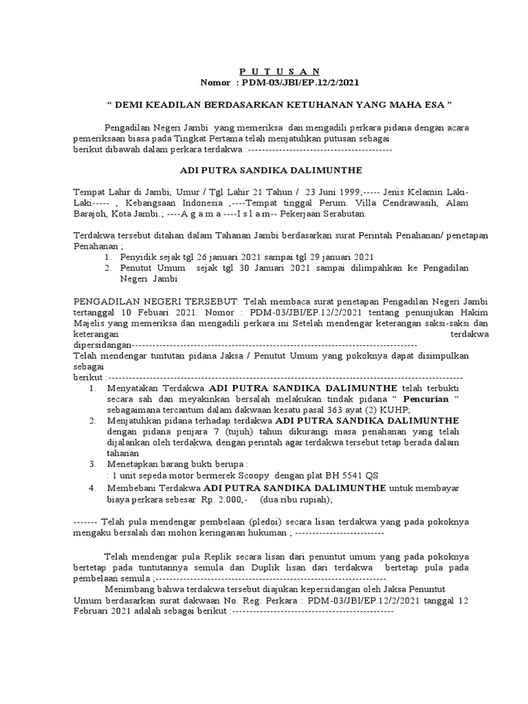 Surat Putusan | PDF