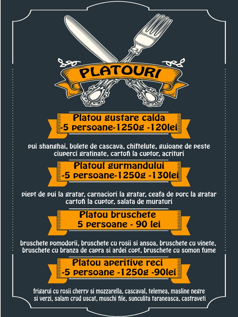 Meniuri Copii Si Platouri | PDF