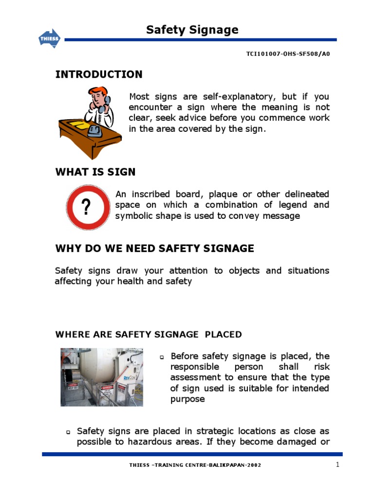 Safety Sign Course Note-Eng | PDF | Safety | Chemical Elements