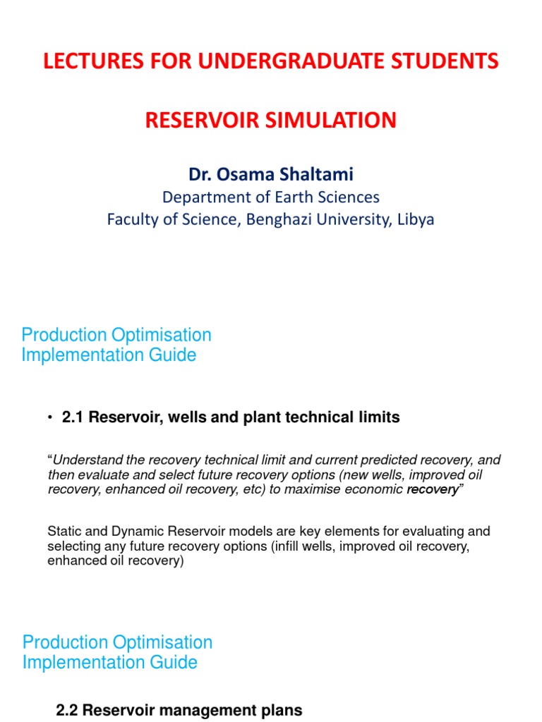 Reservoir Simulation | PDF | Petroleum Reservoir | Fluid Dynamics