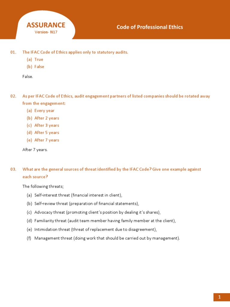 IFAC Code of Ethics Overview | PDF | Conflict Of Interest | Confidentiality