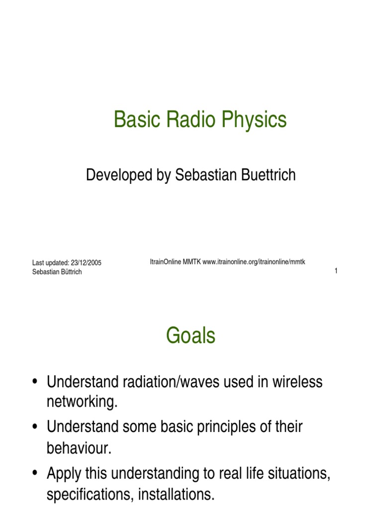 Wireless Radio - Physics Exercises Slides | PDF | Radio Wave | Radio