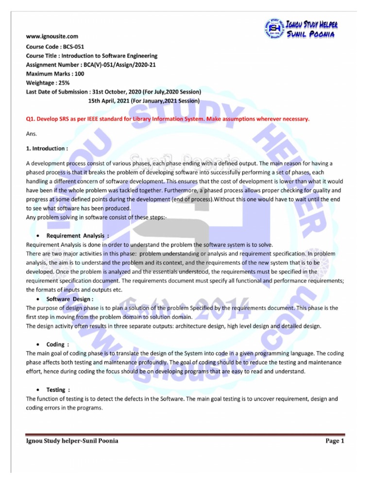 BCS-051 2020-21 | PDF