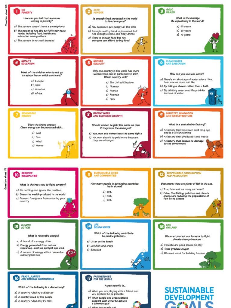 GoGoals - SDG - Question - Cards 1-5-EN - Web | PDF | Sustainable City ...