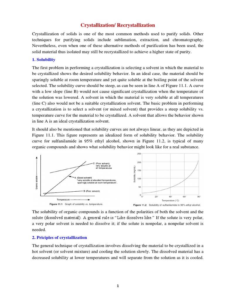 12-Crystallization, Extraction and Sublimation & Qs | PDF | Solubility ...