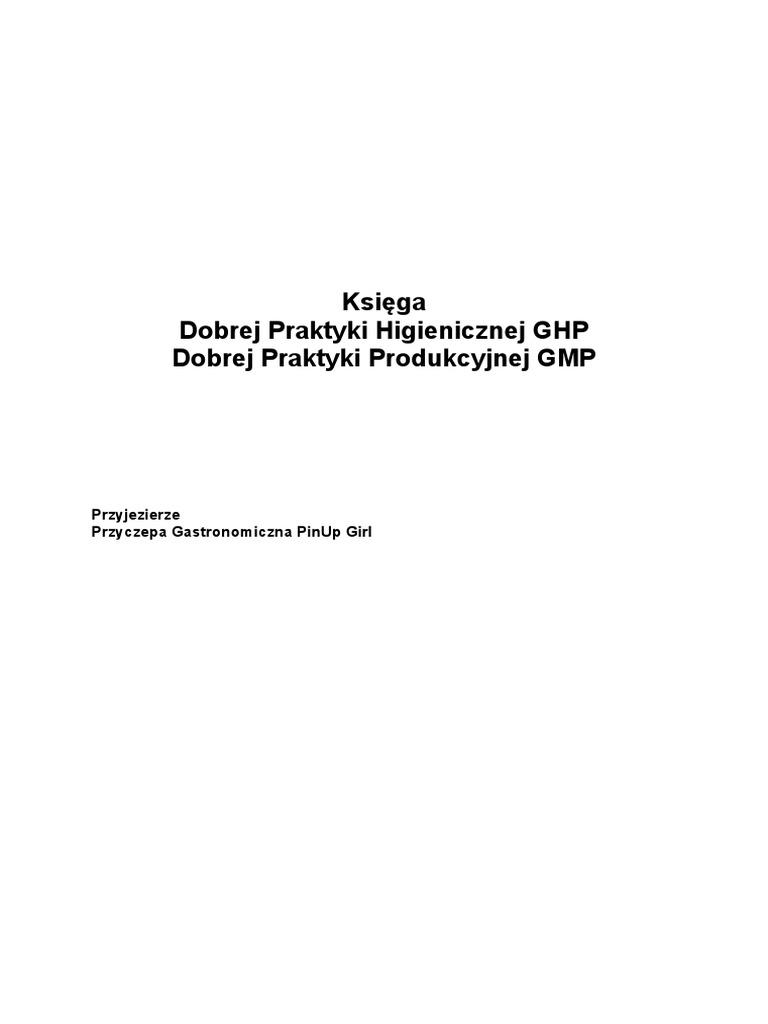 Ksiega GHP GMP Przyklad | PDF