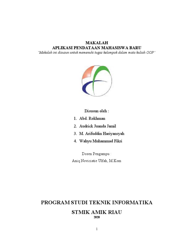 Makalah Aplikasi Data Mahasiswa OOP | PDF | Komputer