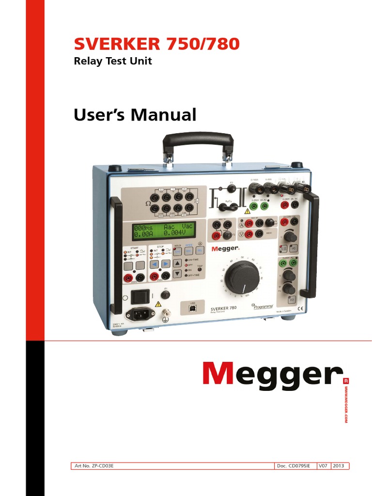 SVERKER 750 - 780 Relay Test Unit. User S Manual | PDF | Relay | Power ...
