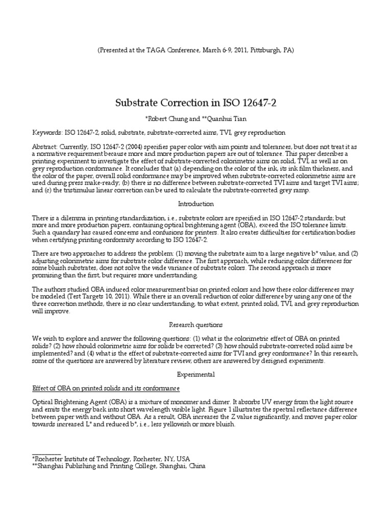 Substrate Correction in ISO 12647-2 | PDF | Graphic Design | Image ...