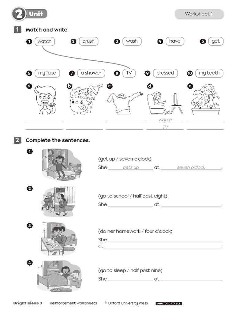 Match and Write.: Worksheet 1 | PDF