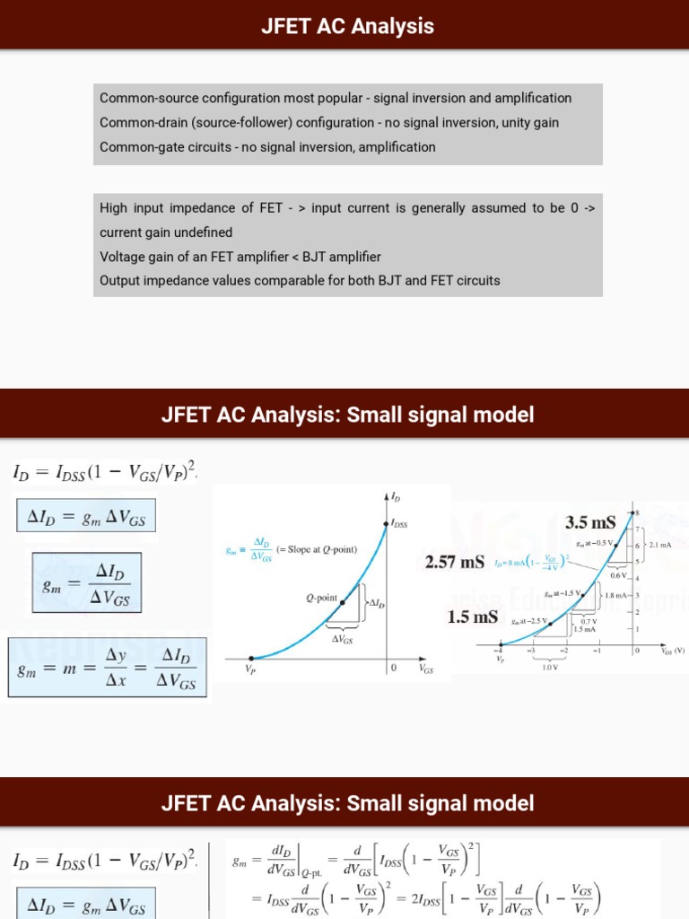 JFET AC Equivalent Circuits | PDF | Field Effect Transistor ...