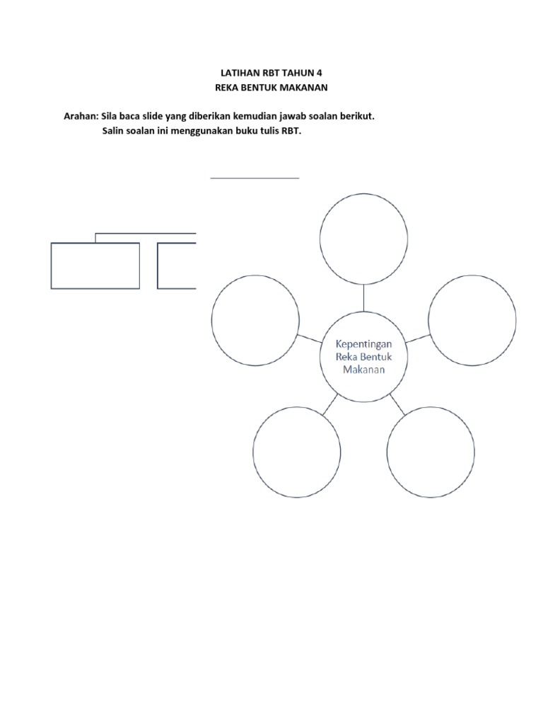 LATIHAN RBT TAHUN 4 - Reka Bentuk Makanan | PDF