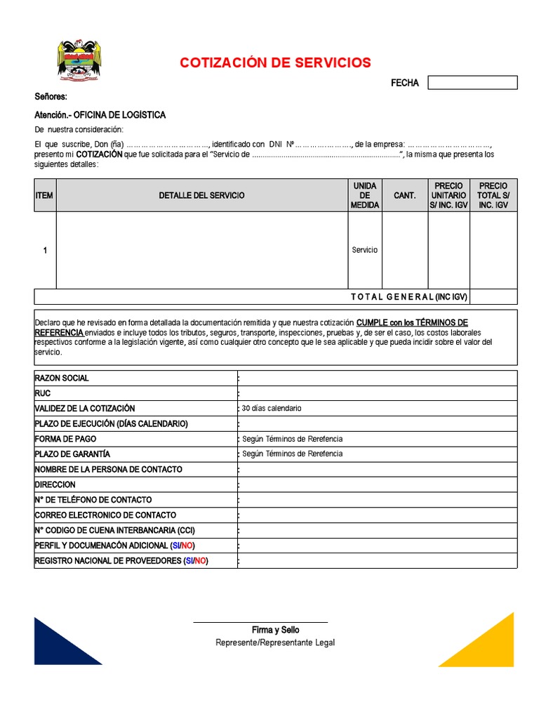 Formato de Cotización - Servicios | PDF | Business | Science