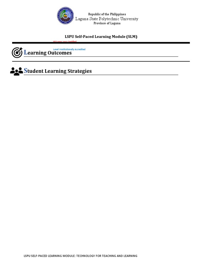 Earning Outcomes: LSPU Self-Paced Learning Module (SLM) | PDF | Mindset ...