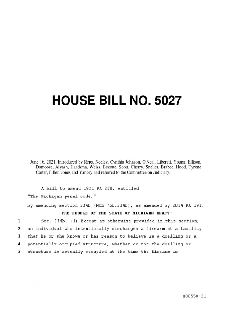 2021-Hib-5027 (State of Michigan) | PDF | Felony | Crime & Violence