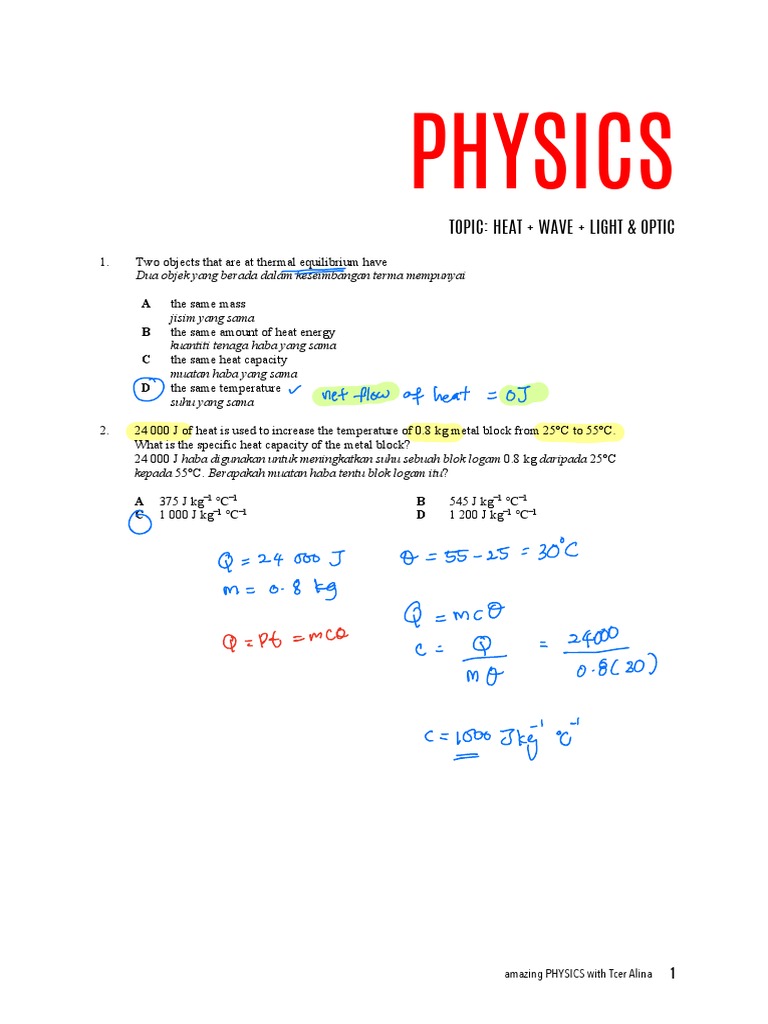 PHYSICS Revision For FINAL Sem F4 2020 | PDF | Motion (Physics ...