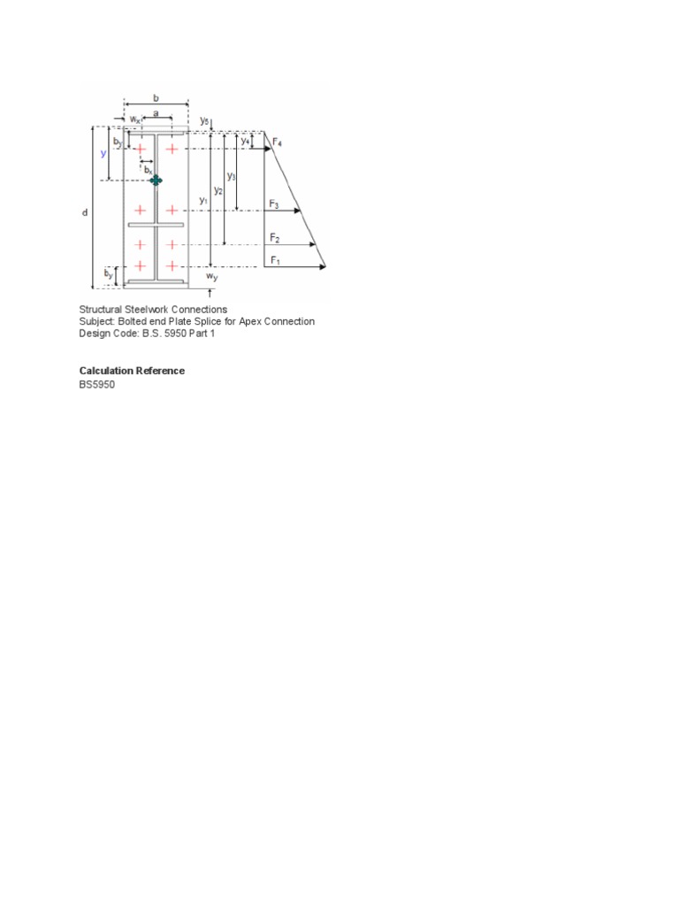 Drawing For Bolted End Plate Splice Apex Connection of Portal Frame | PDF