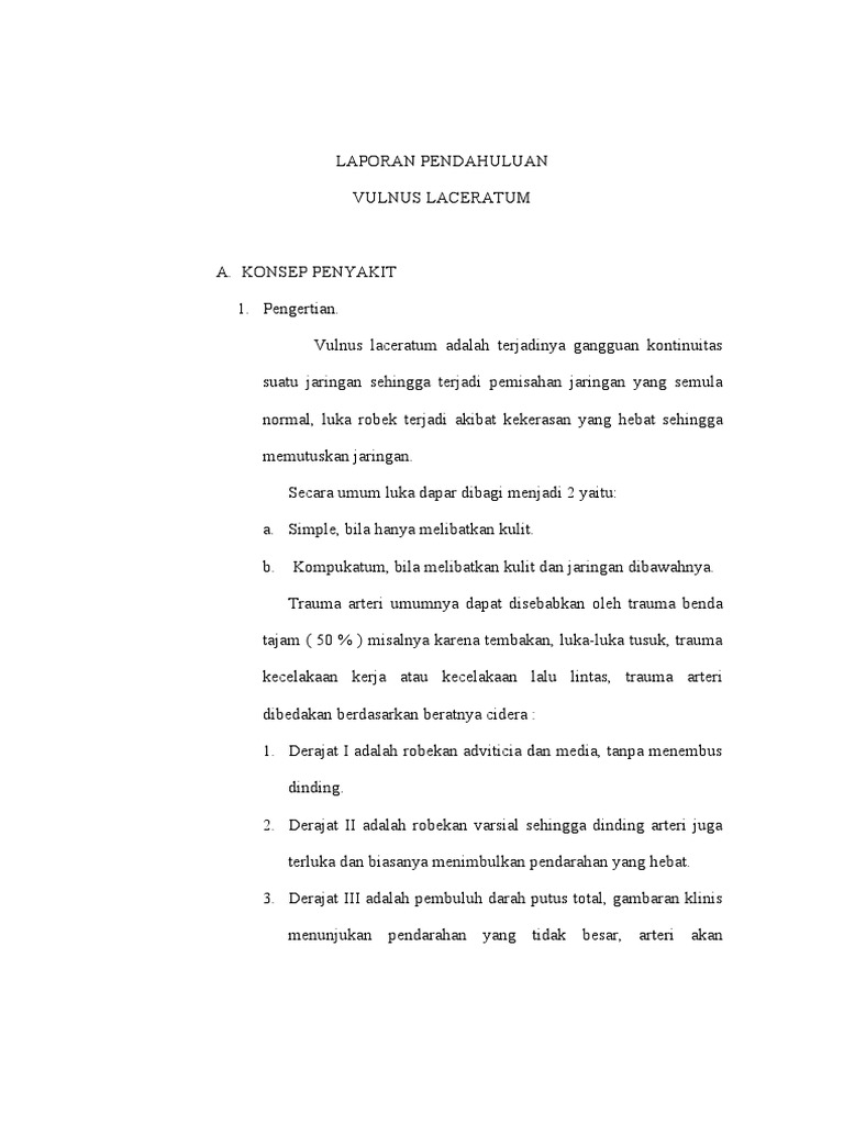 Penanganan Vulnus Laceratum pada Luka | PDF