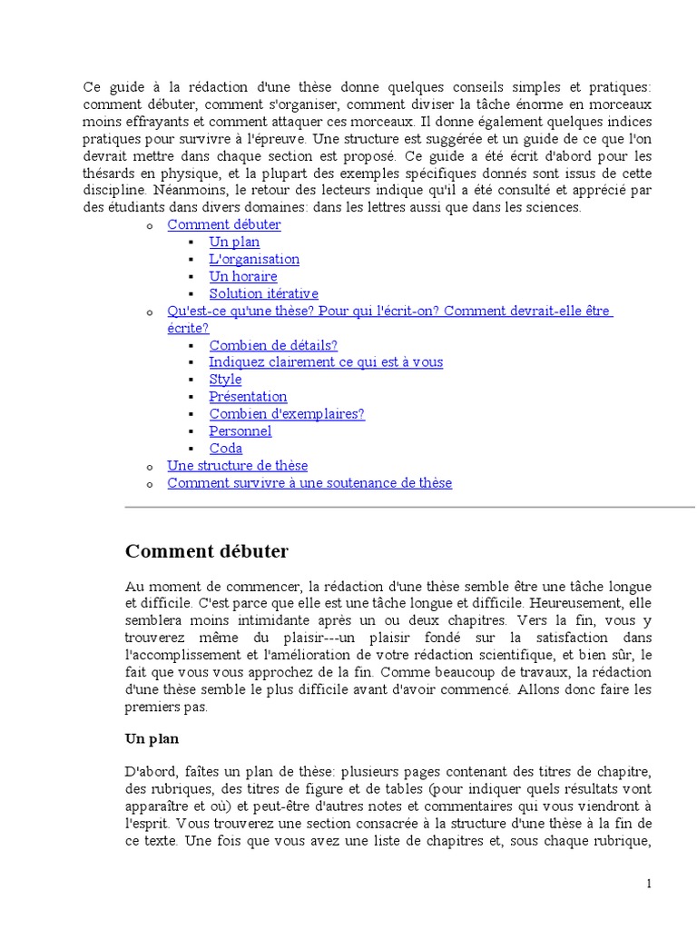Guide À La Rédaction D Une These | PDF | Théorie | Doctorat