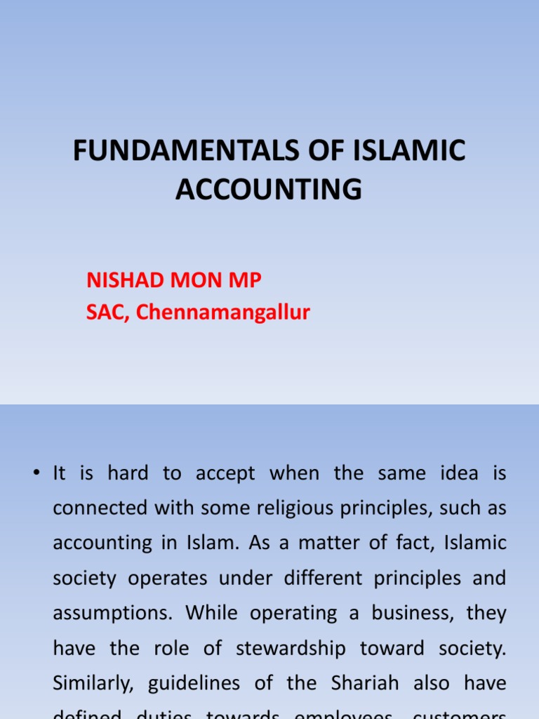 1 Fundamentals of Islamic Accounting | PDF | Sharia | Accounting