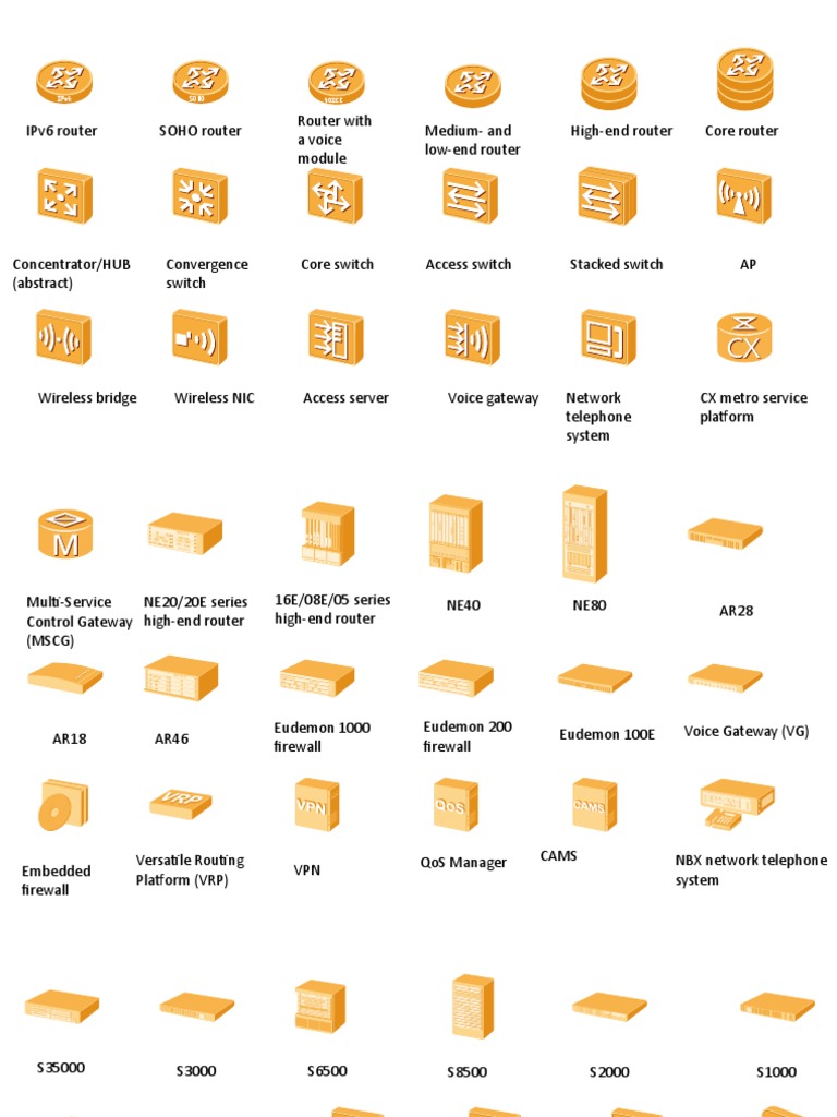 Network Element Icons | PDF | Router (Computing) | Network Switch