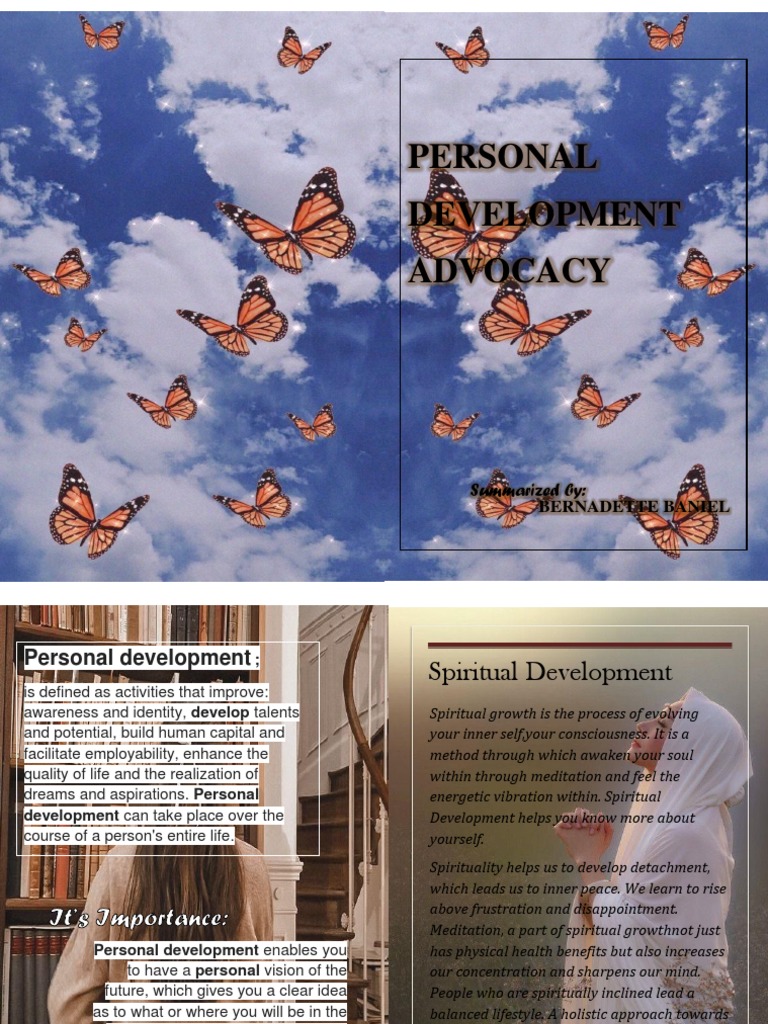 My Personal Development Advocacy Booklet | PDF | Experience | Applied ...