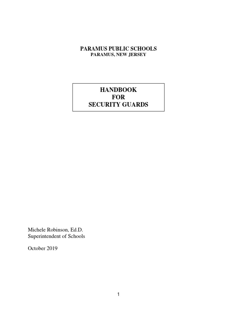 Security Guard Handbook Paramus | PDF | Security Guard | Sick Leave
