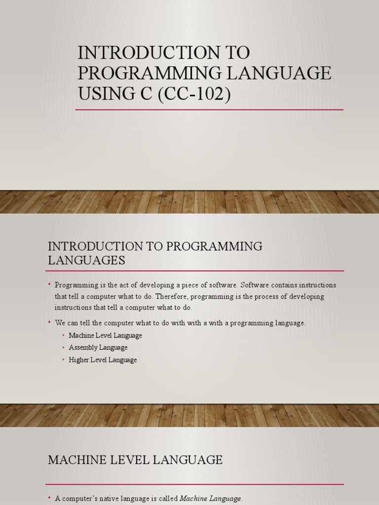 Introduction To Programming Language USING C (CC-102) | PDF | Data Type ...