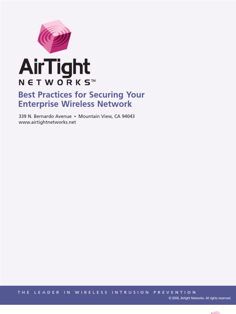 Best Practices For Securing Your Enterprise Wireless LAN | PDF