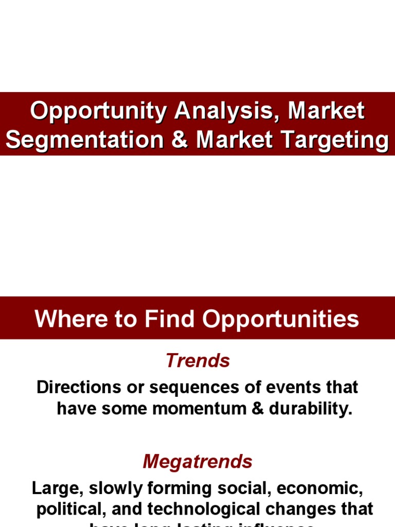 Opportunity Analysis, Market Segmentation & Market Targeting | PDF ...