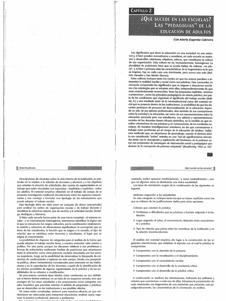 Brusilovsky S Educ Escolar de Adultos Capitulo 2 | PDF