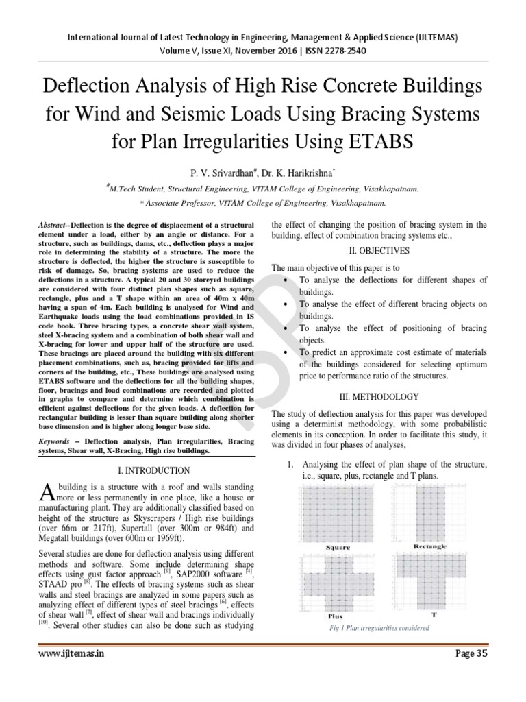 Deflection Analysis of High Rise Concrete For Wind and Seismic | PDF ...
