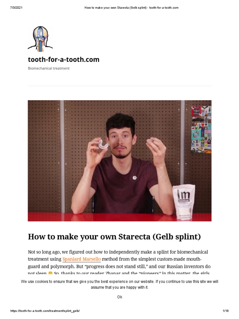 How To Make Your Own Starecta (Gelb Splint) | PDF | Dentistry | Nature