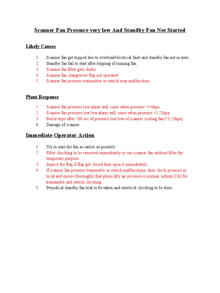 B41 Scanner Air Fan Tripped | PDF