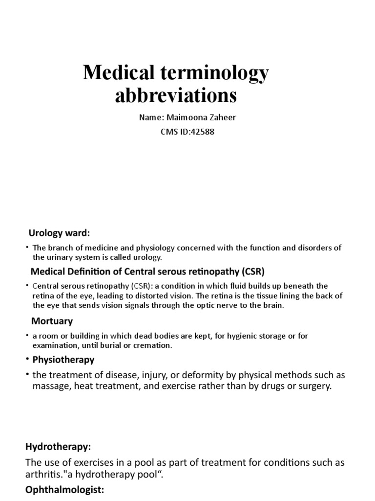 Urology Terminology Overview | PDF | Intensive Care Unit | Pediatrics