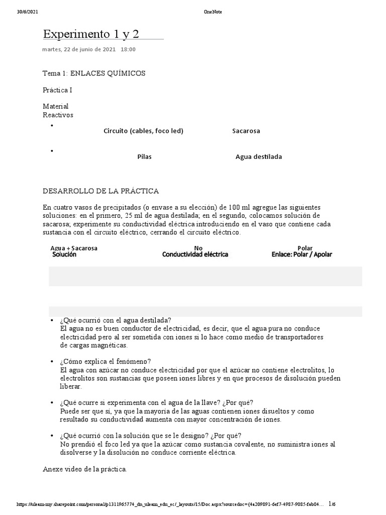 Experimentos de Conductividad Eléctrica | PDF | Reactivo | Electrólito