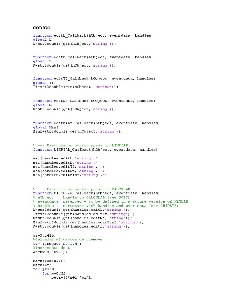 Codigo-Matlab Guide Caseel | PDF