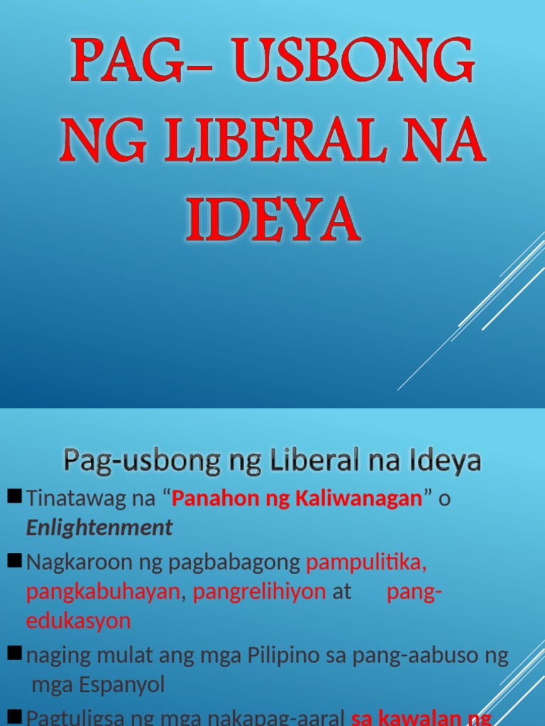 Pag-Usbong NG Liberal Na Ideya | PDF