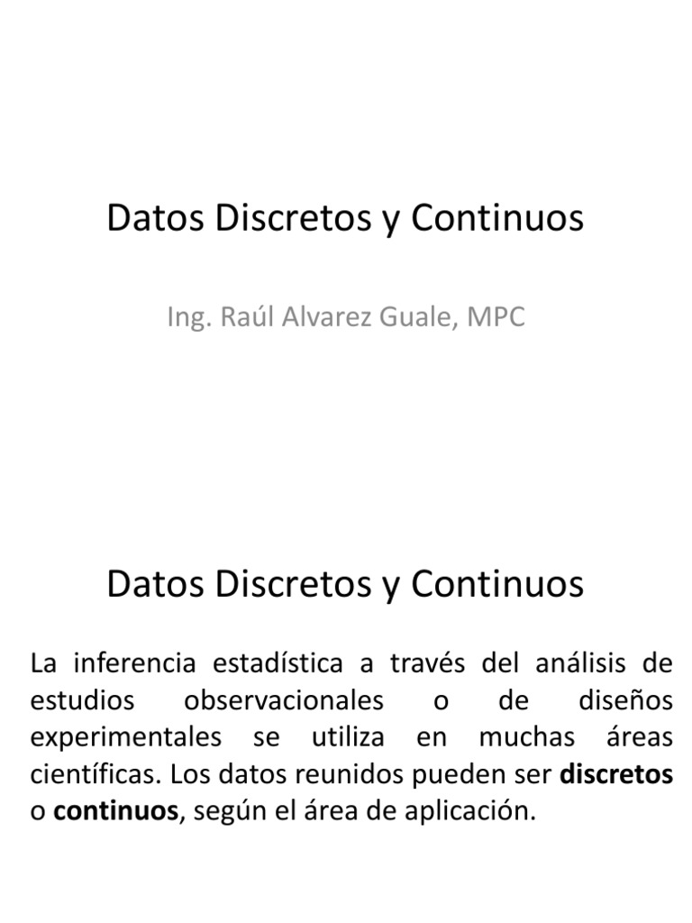 Datos-Discretos-y-Continuos Las 3 Unidades de Biometria | PDF ...