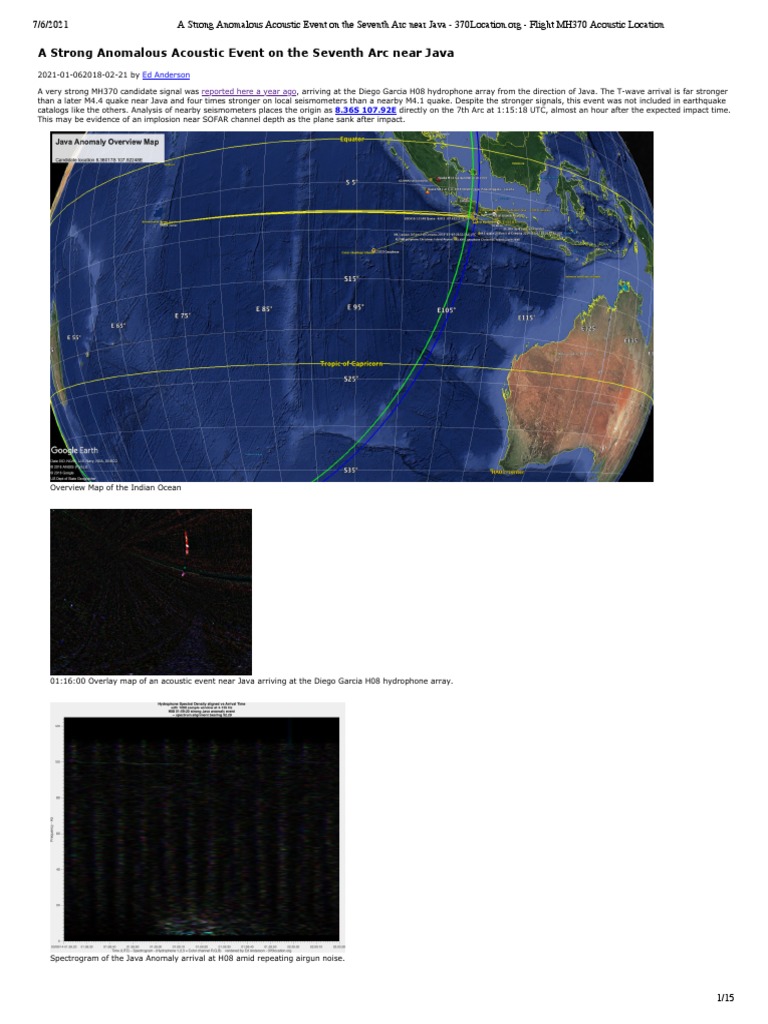 A Strong Anomalous Acoustic Event On The Seventh Arc Near Java | PDF ...