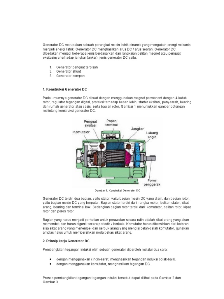Generator DC Merupakan Sebuah Perangkat Mesin Listrik Dinamis Yang ...